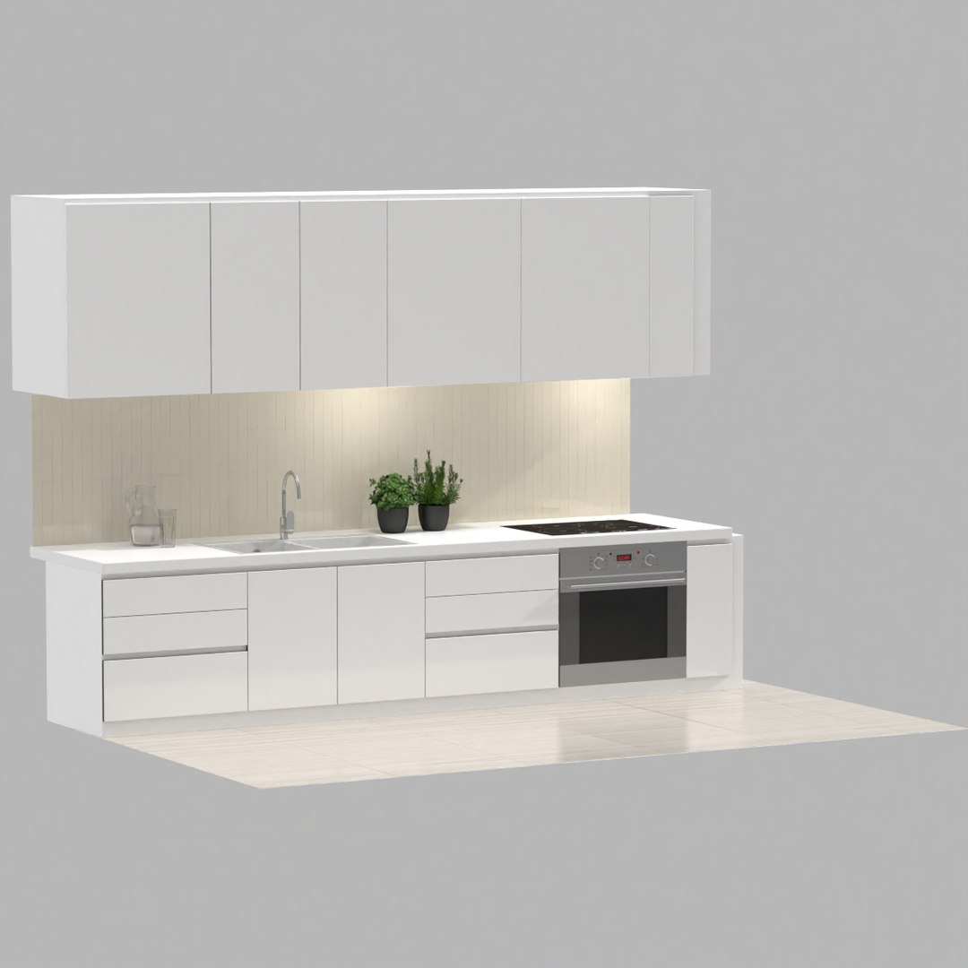 Kitchen Countertops And Cabinets 3D Model - TurboSquid 1919341