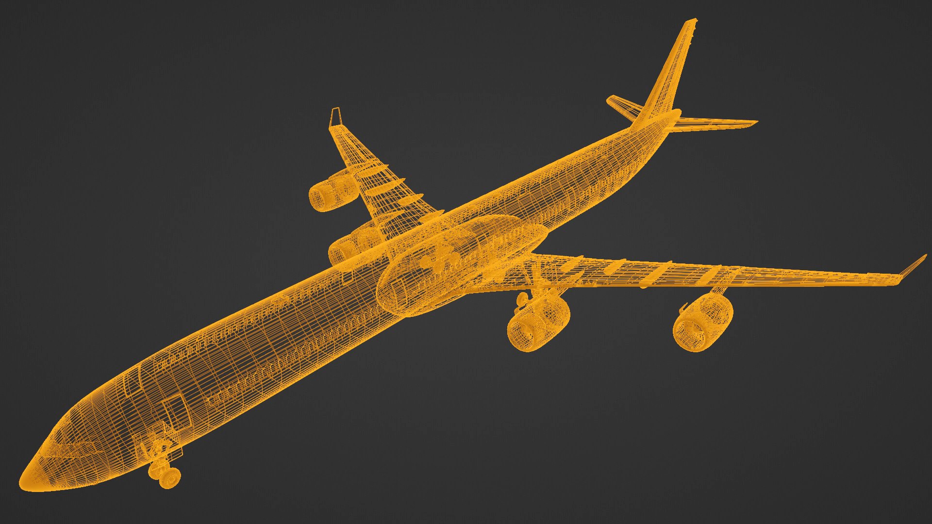 airbus a340-600 a340 3d model