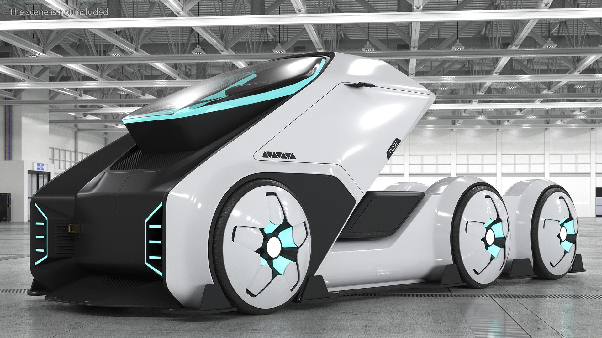 3D Sci-fi Truck White Model - TurboSquid 2174742