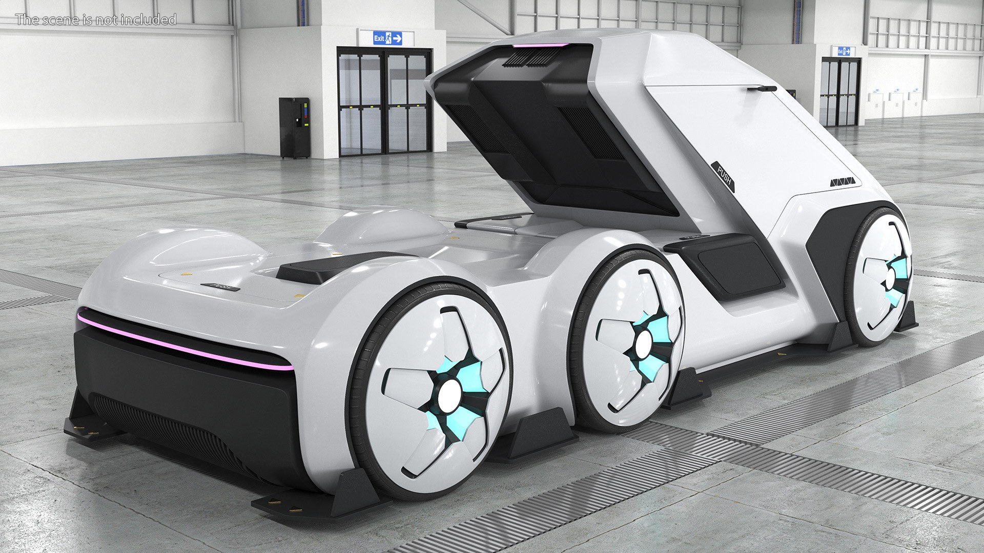 3D Sci-fi Truck White Model - TurboSquid 2174742