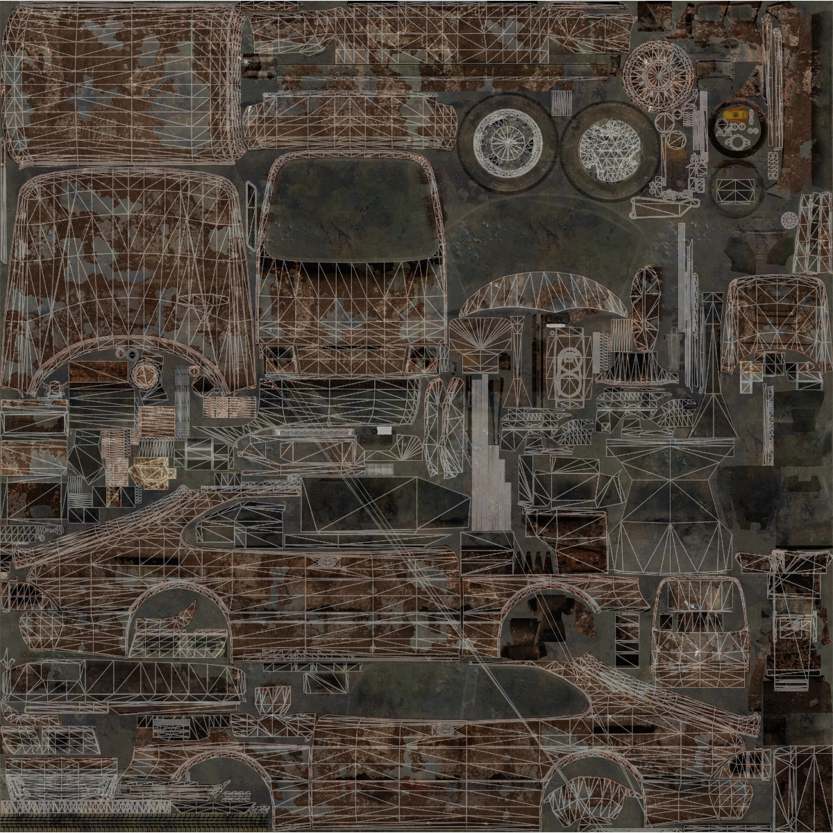 Set burnt cars 3D model - TurboSquid 1427026