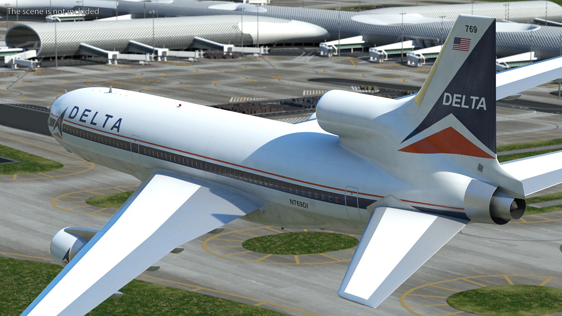 3D Delta Air Lines Lockheed L-1011 TriStar Flight model - TurboSquid ...