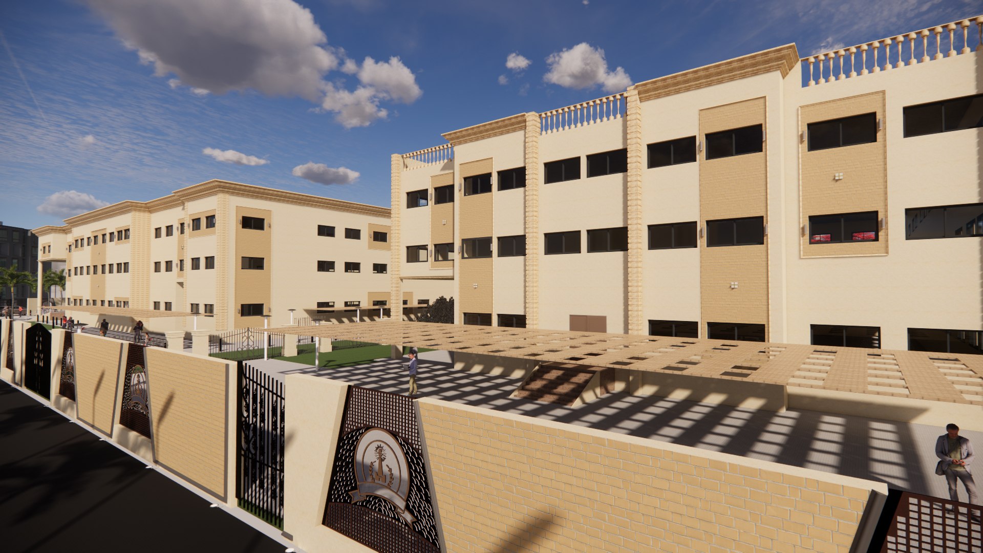 3D Revit-3DMAX School On Town 3D Model - TurboSquid 2060753