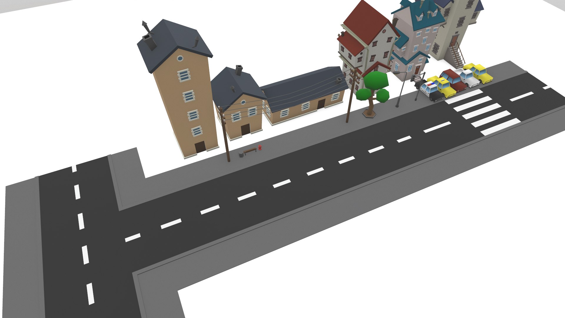 3D Cartoon Street - TurboSquid 1150113