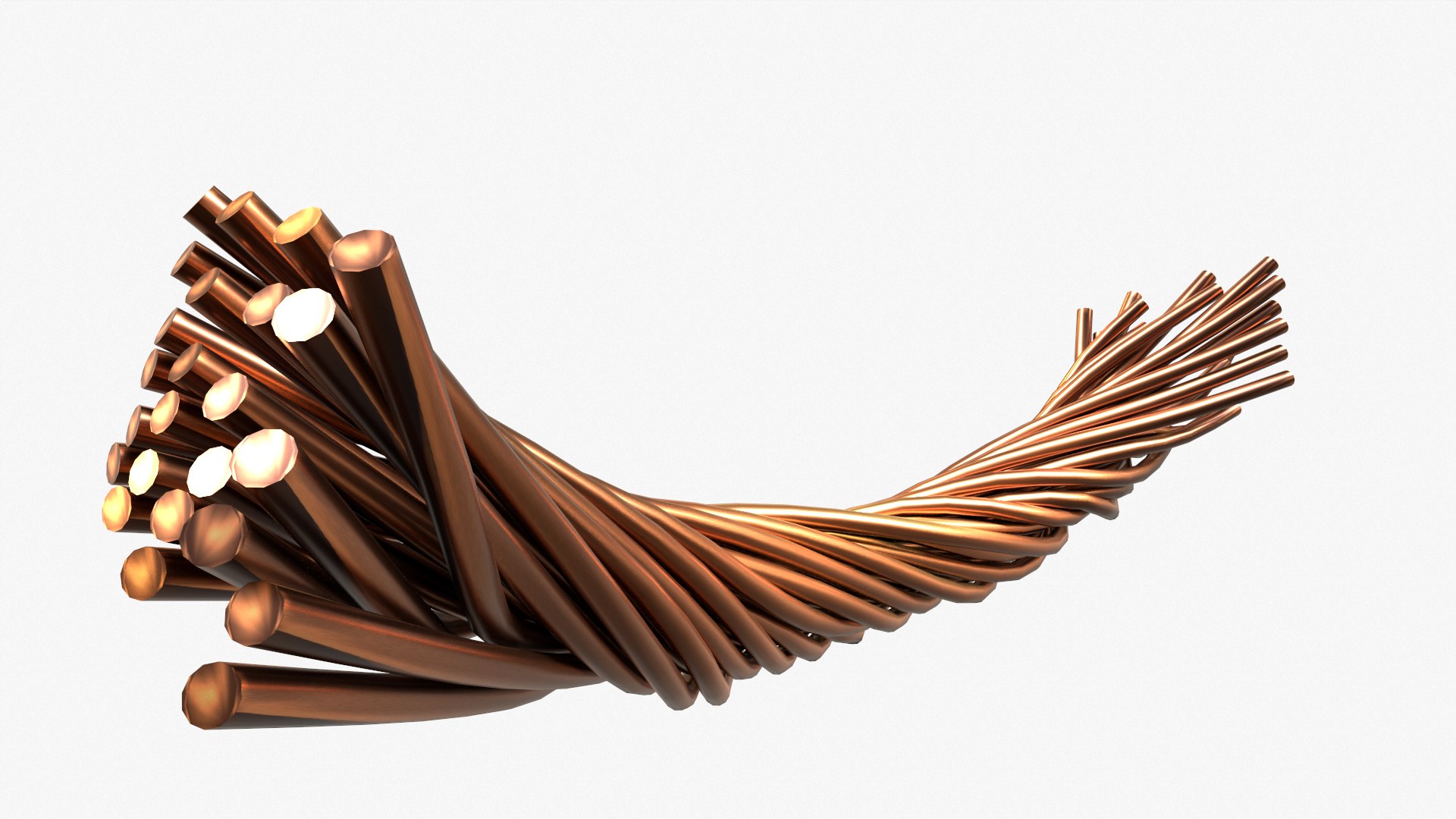 3D Copper Wire Cable Structure Model - TurboSquid 1782667