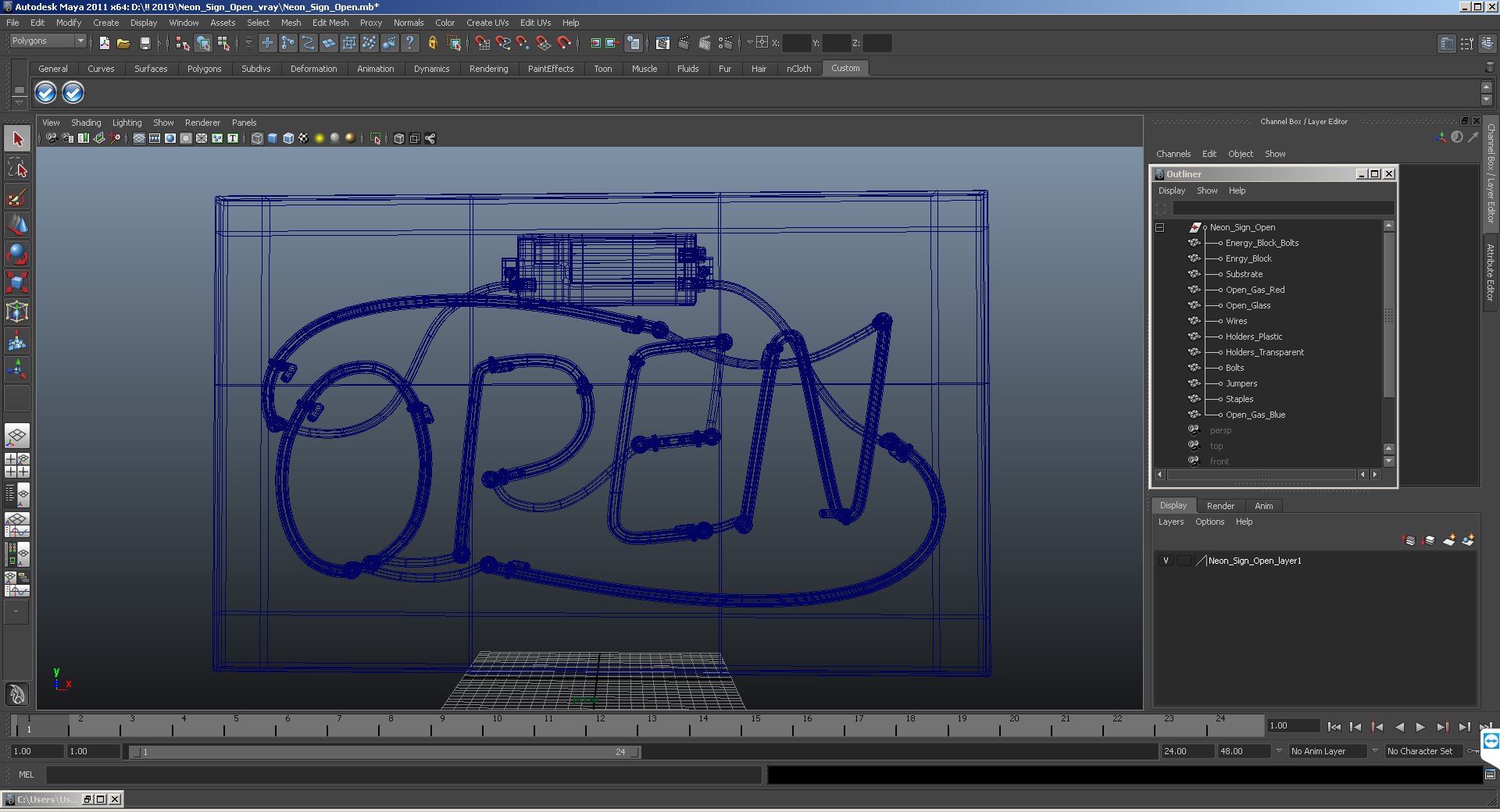 Neon Sign Open 3D Model - TurboSquid 1369781