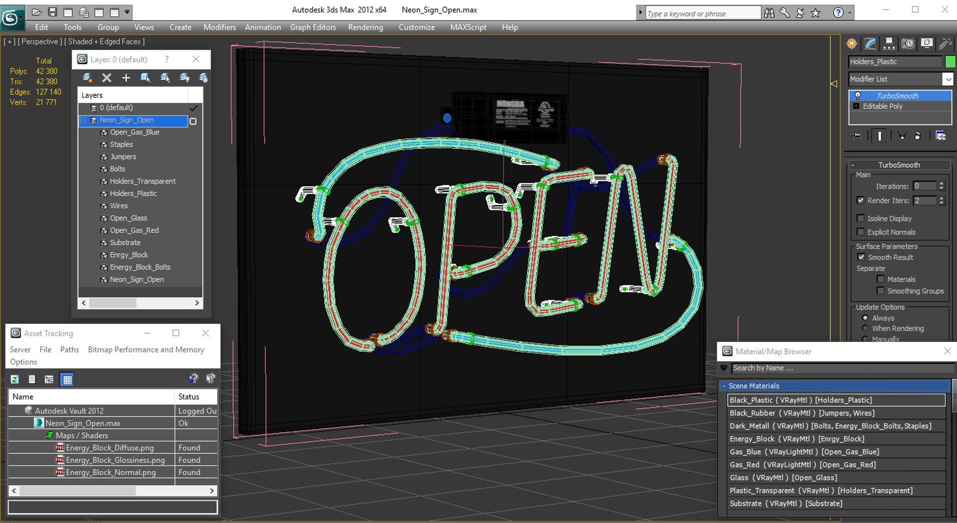 Neon Sign Open 3D Model - TurboSquid 1369781