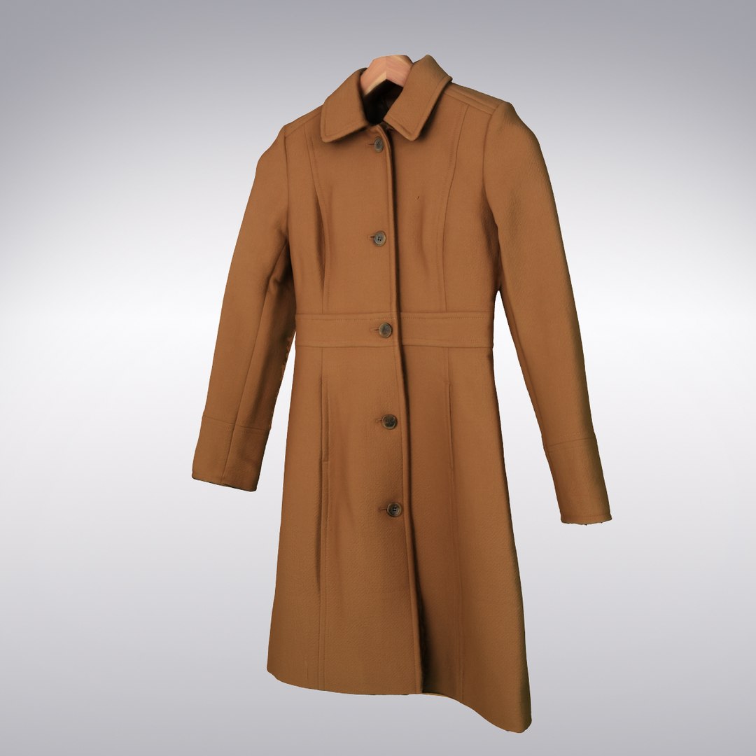 Women S Wool Coat 3d Model