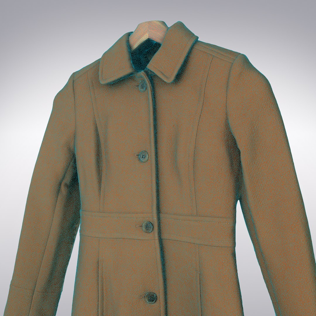 Women S Wool Coat 3d Model