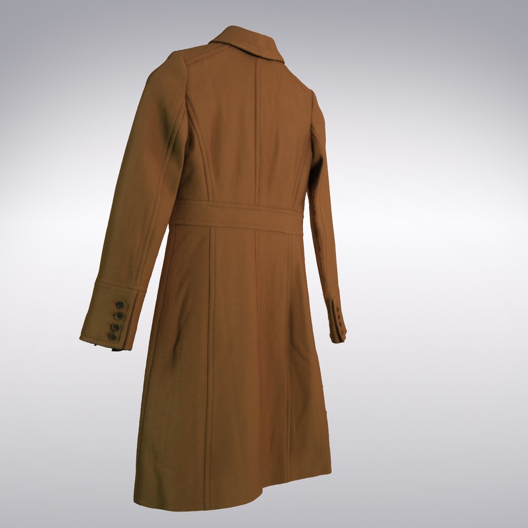 Women S Wool Coat 3d Model