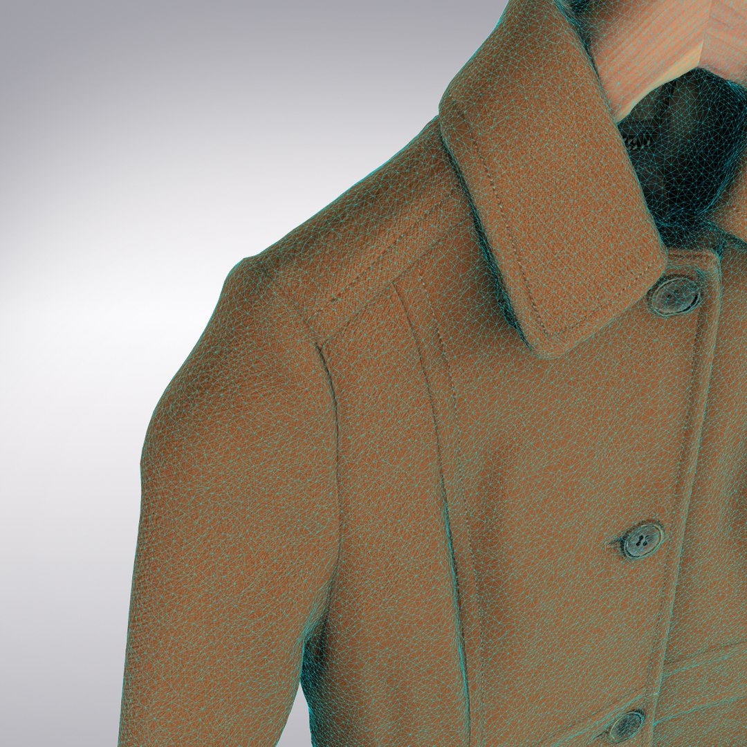 Women S Wool Coat 3d Model