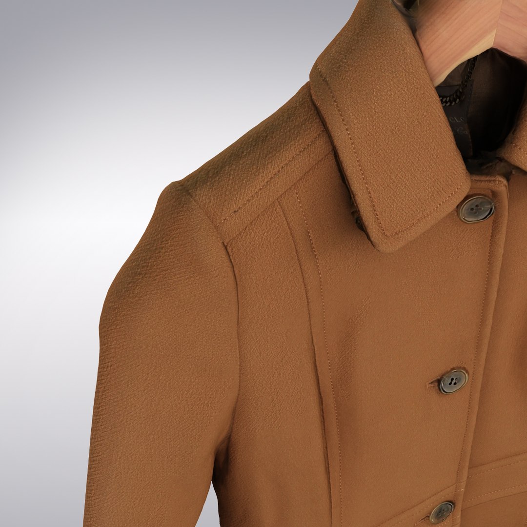 Women S Wool Coat 3d Model