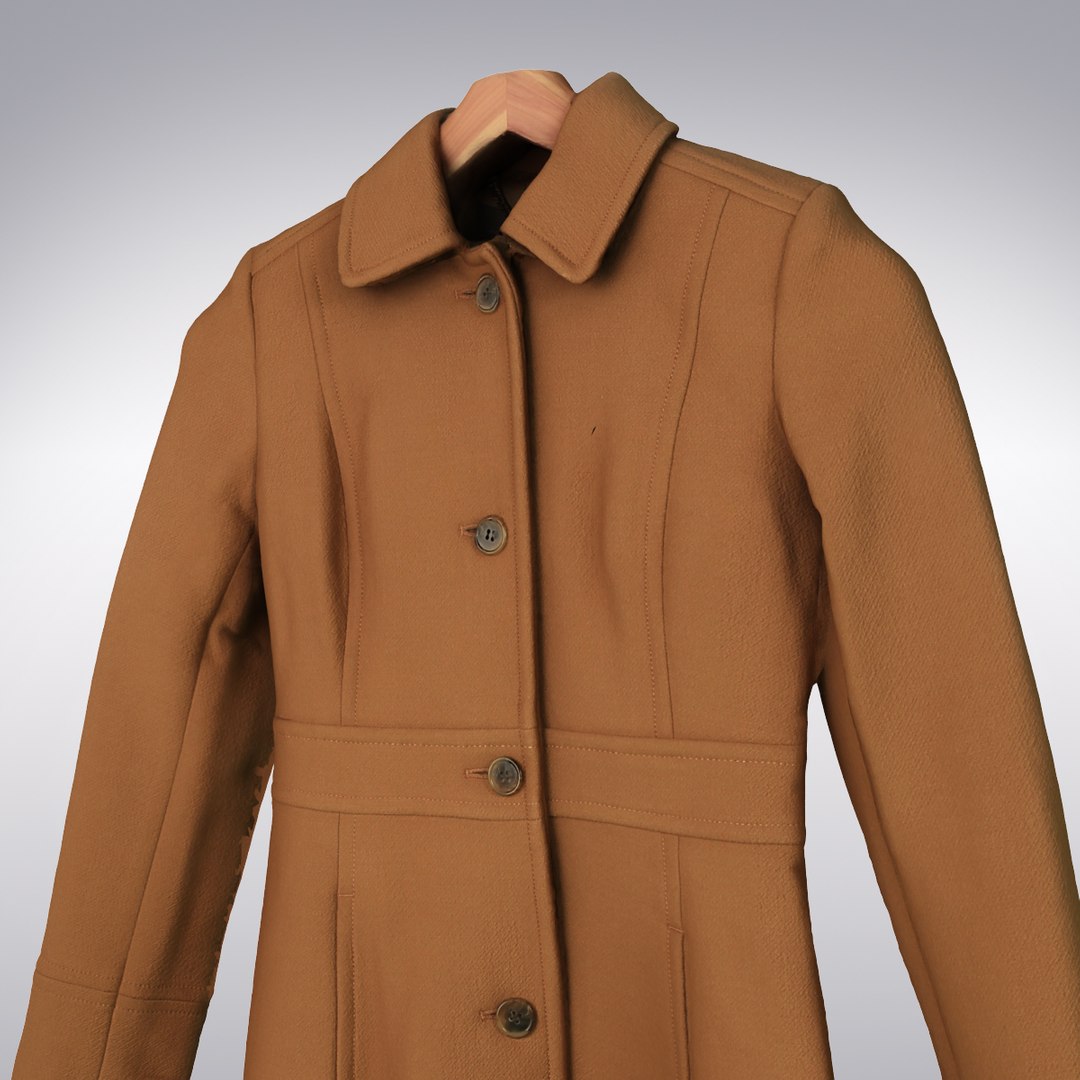 Women S Wool Coat 3d Model