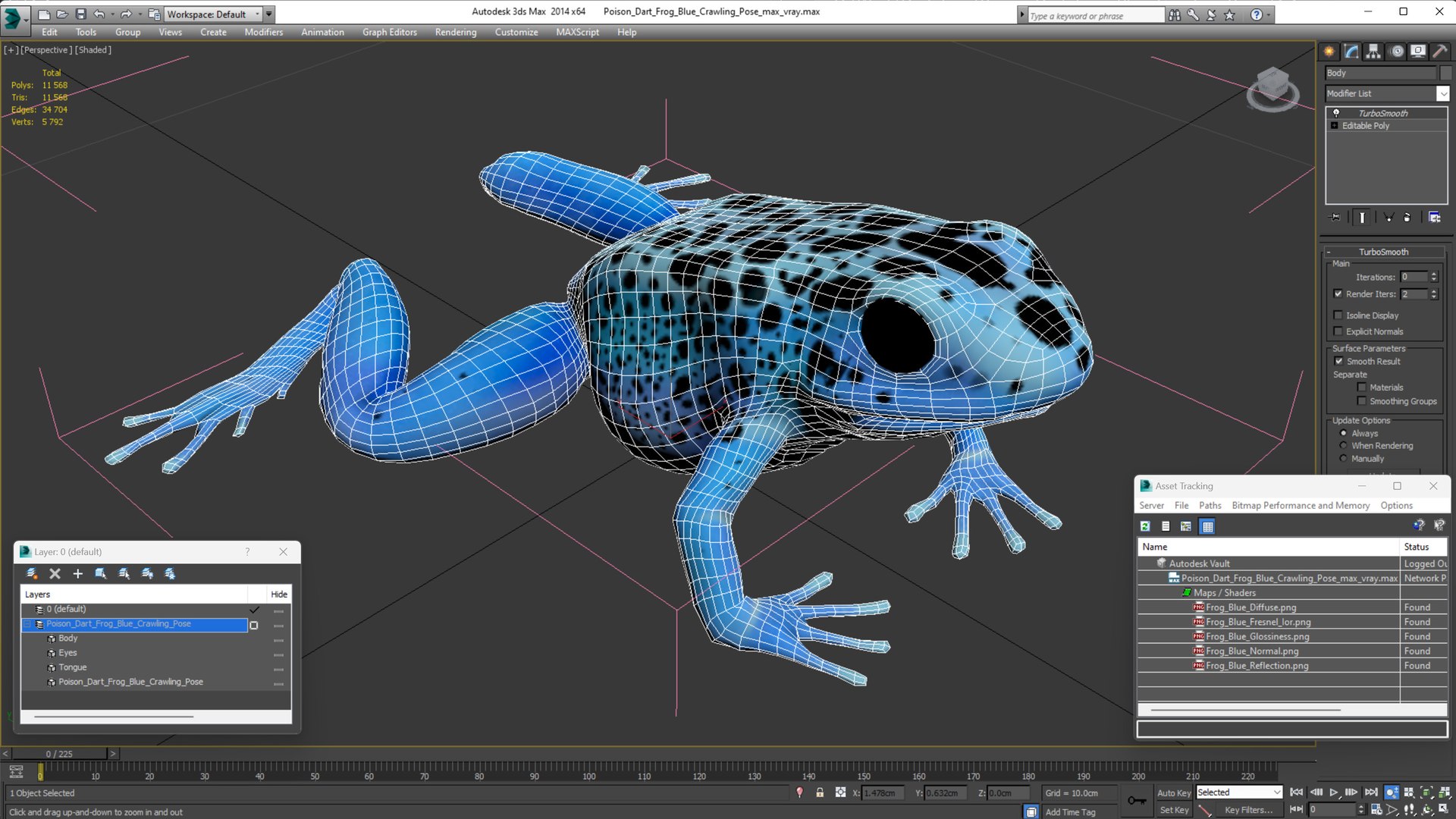 3D Poison Dart Frog Blue Crawling Pose - TurboSquid 2185970