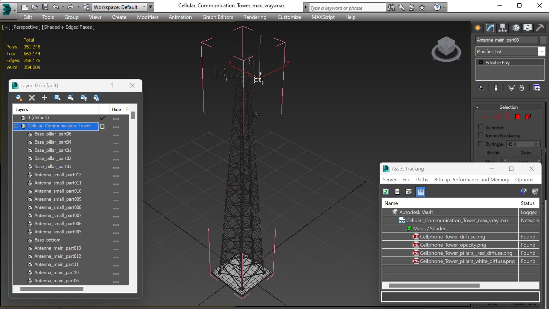 3D Cellular Communication Tower - TurboSquid 2199158