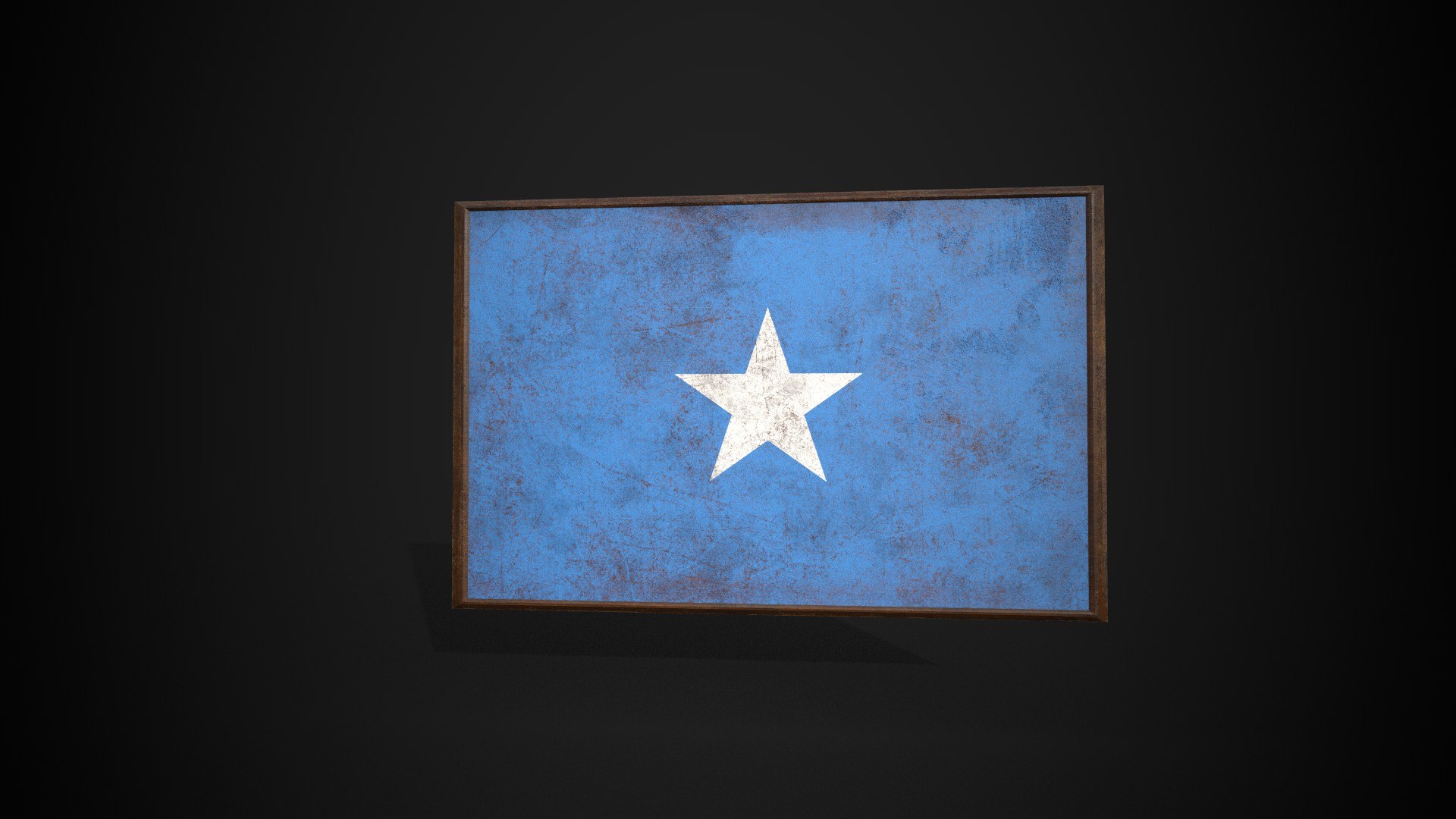 3D Model Old Picture Frame With Somalia Flag - Game Ready PBR Low-poly ...