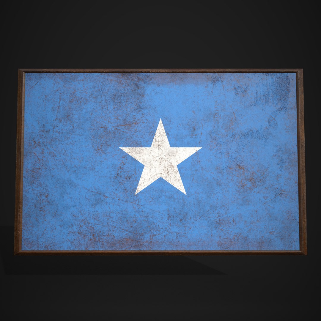 3D Model Old Picture Frame With Somalia Flag - Game Ready PBR Low-poly ...