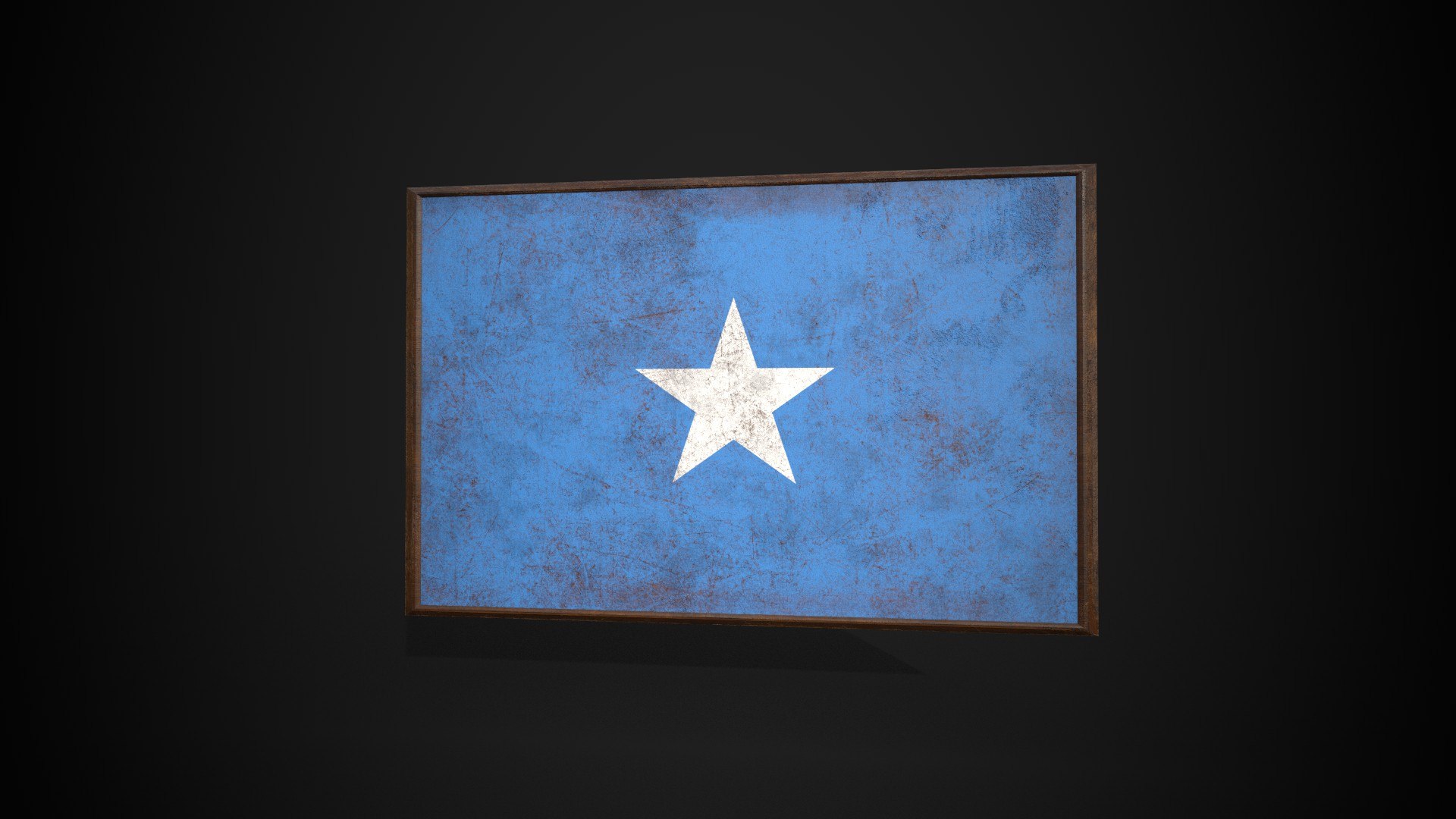 3D Model Old Picture Frame With Somalia Flag - Game Ready PBR Low-poly ...