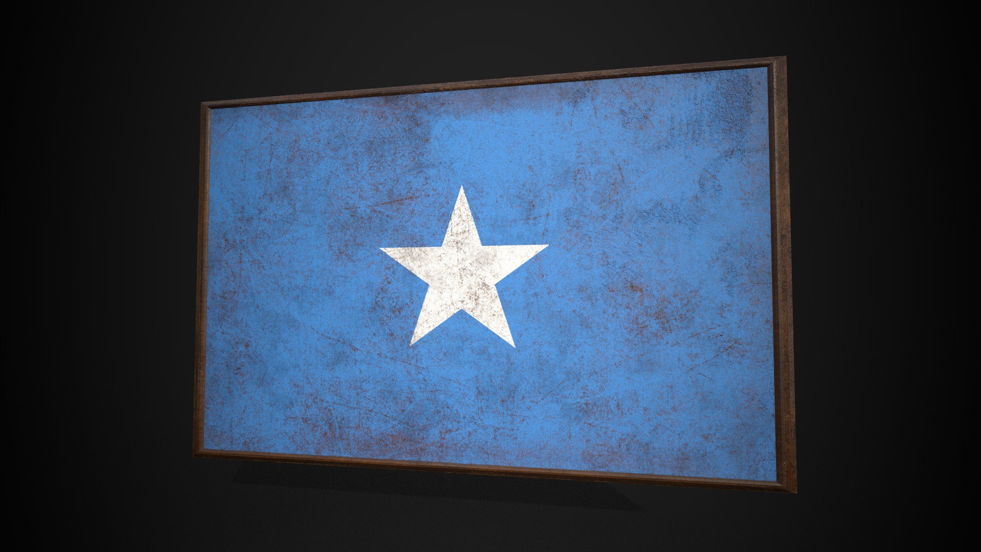 3D Model Old Picture Frame With Somalia Flag - Game Ready PBR Low-poly ...