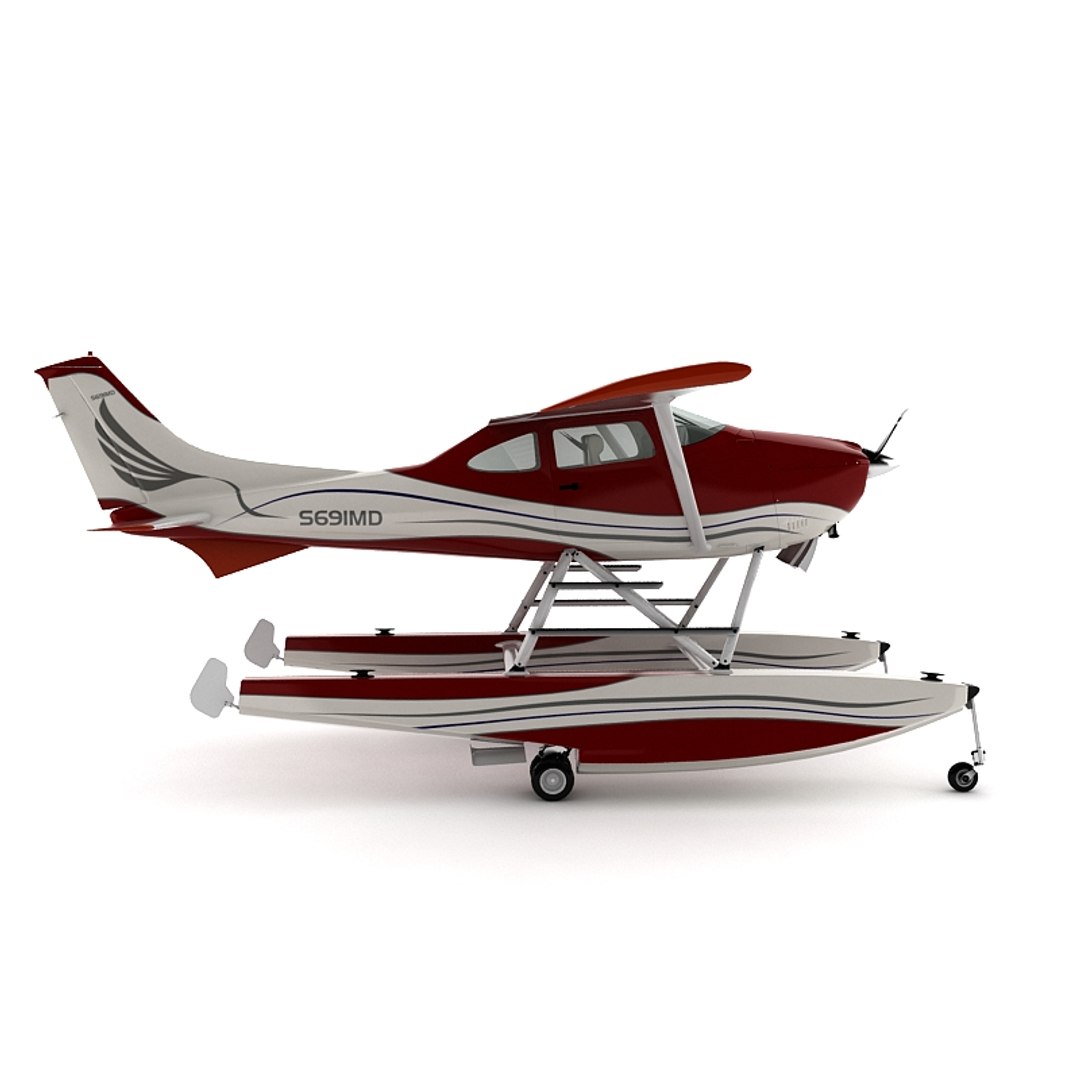 Seaplane Sea 3d Model