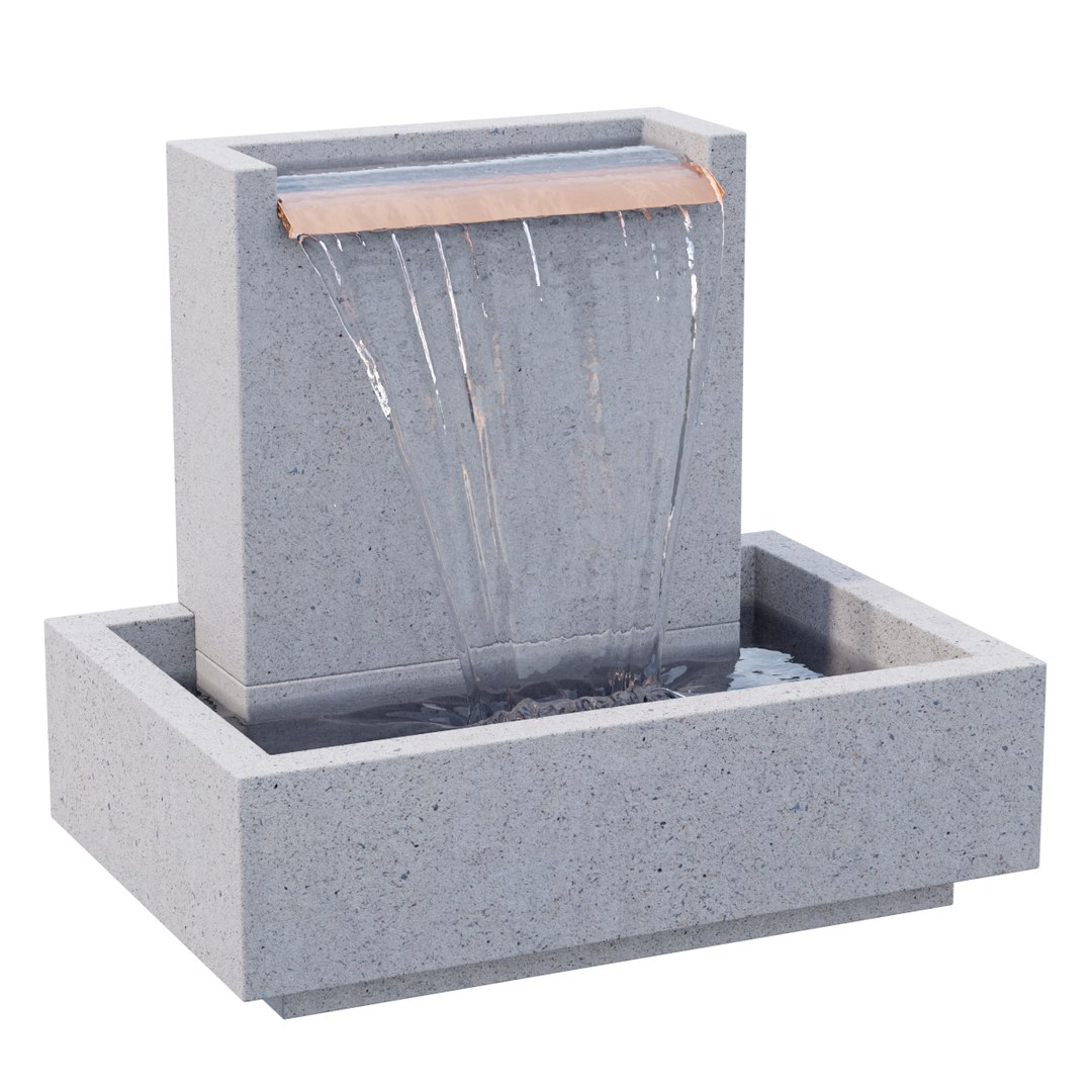 Concrete Falling Water Fountain Model - TurboSquid 1889054