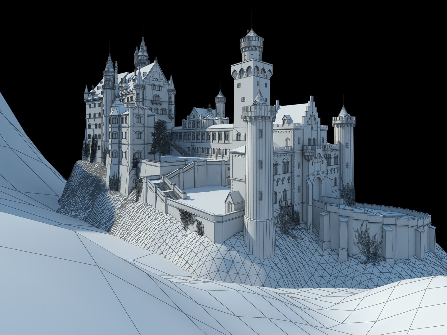 German Neuschwanstein 3d Max