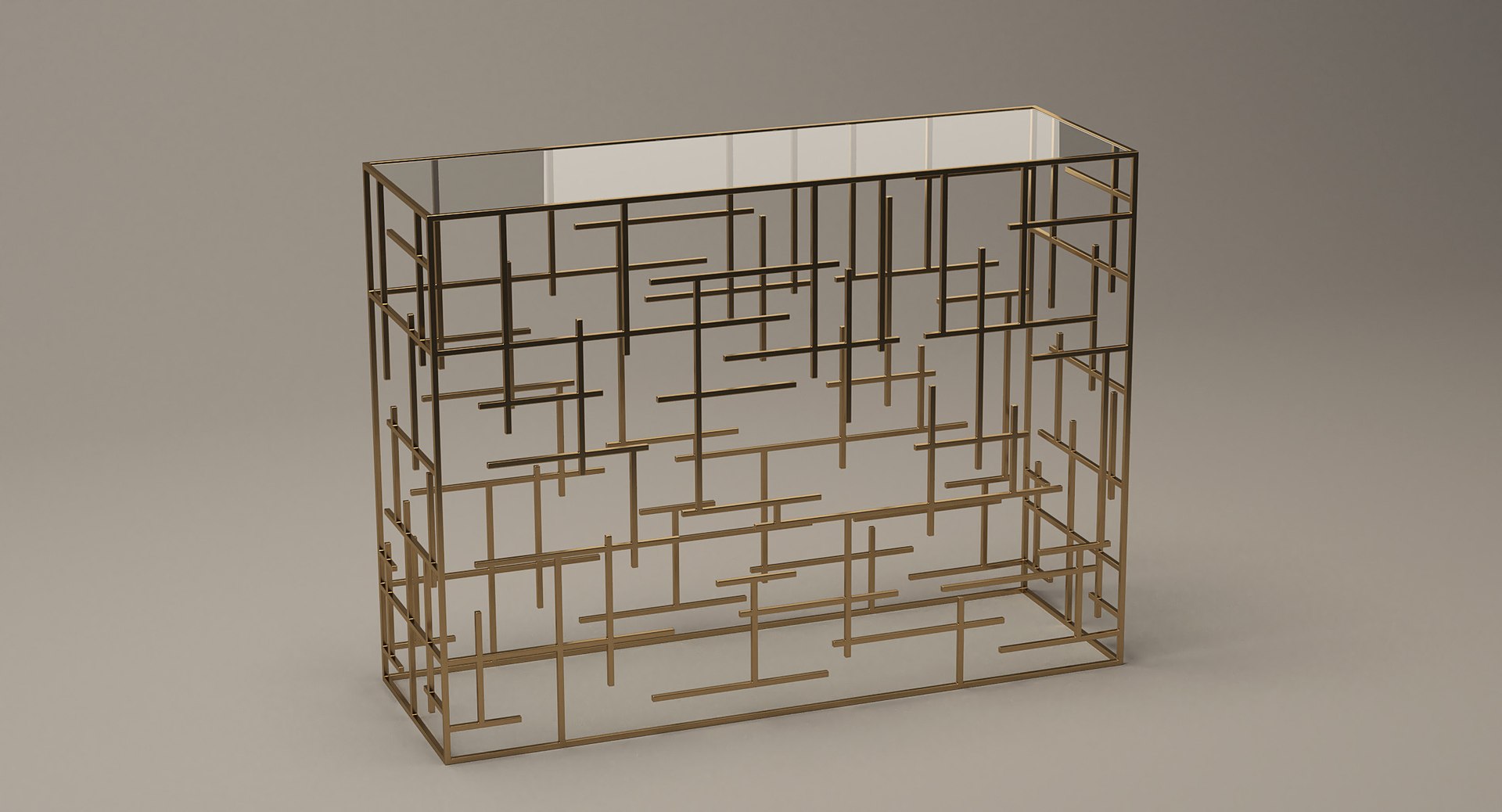 3D rectangle console table metal - TurboSquid 1393241