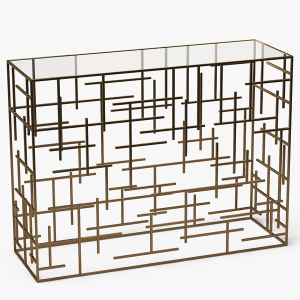 3D rectangle console table metal - TurboSquid 1393241