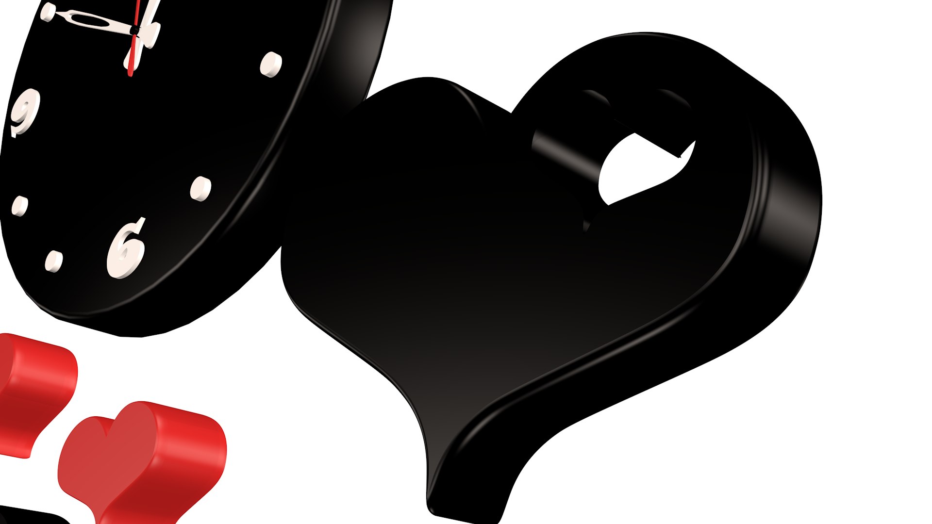 Wall clock hearts model - TurboSquid 1791563