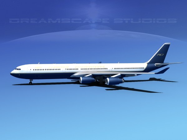3d airline a340-600 airbus a340 model