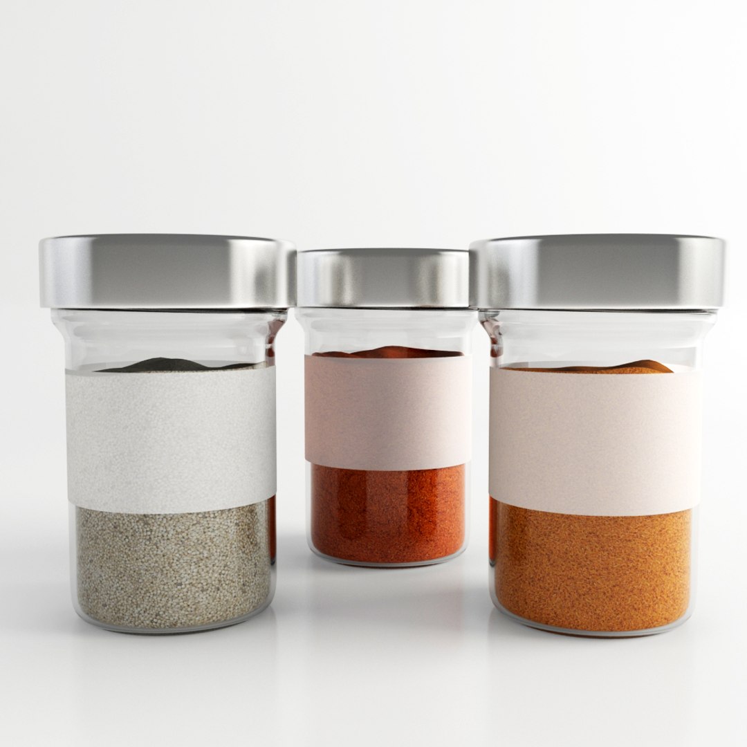 3d spice jar set model