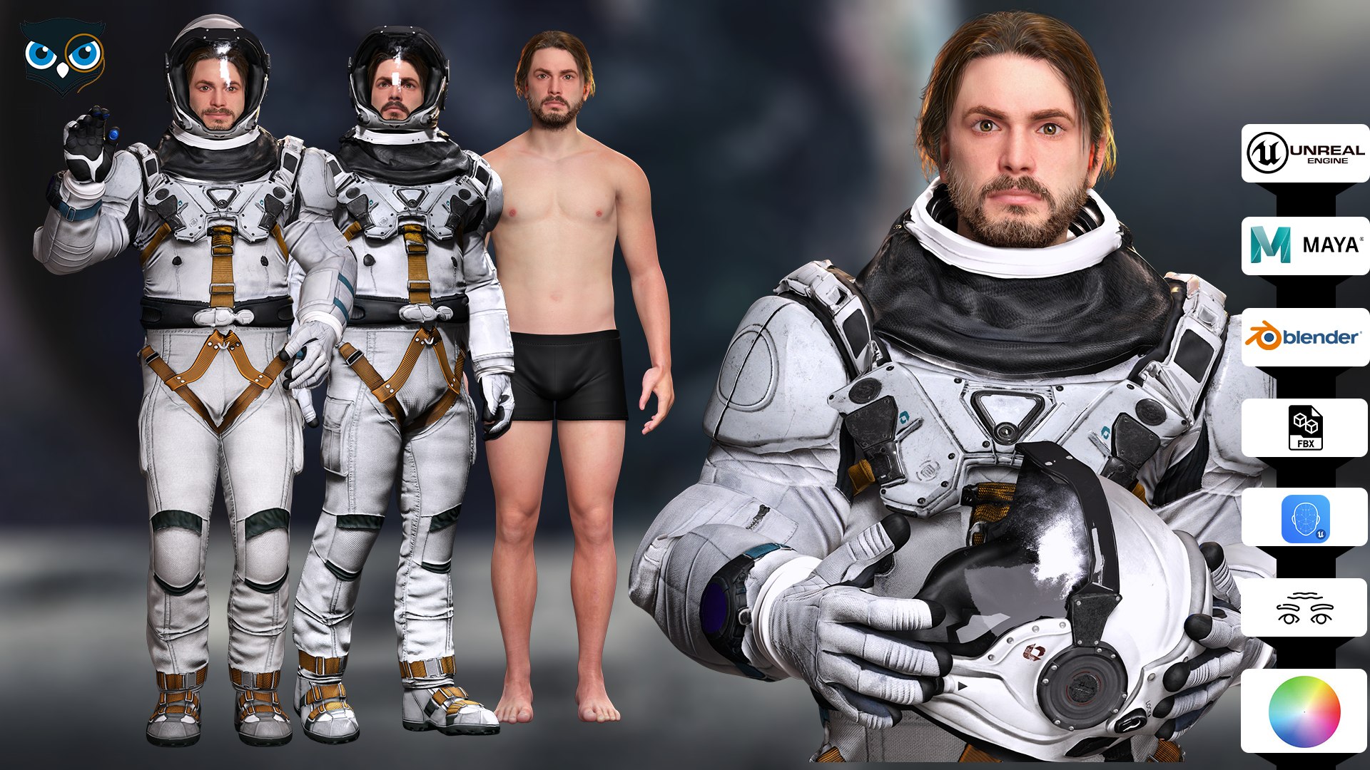 3D Sci-Fi Astronaut Character High-Quality PBR 3D Model - TurboSquid ...