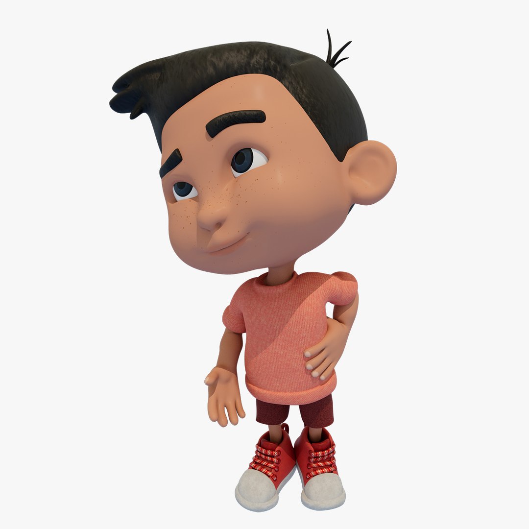 3D Model Mischievous Cartoon Boy - TurboSquid 2194266