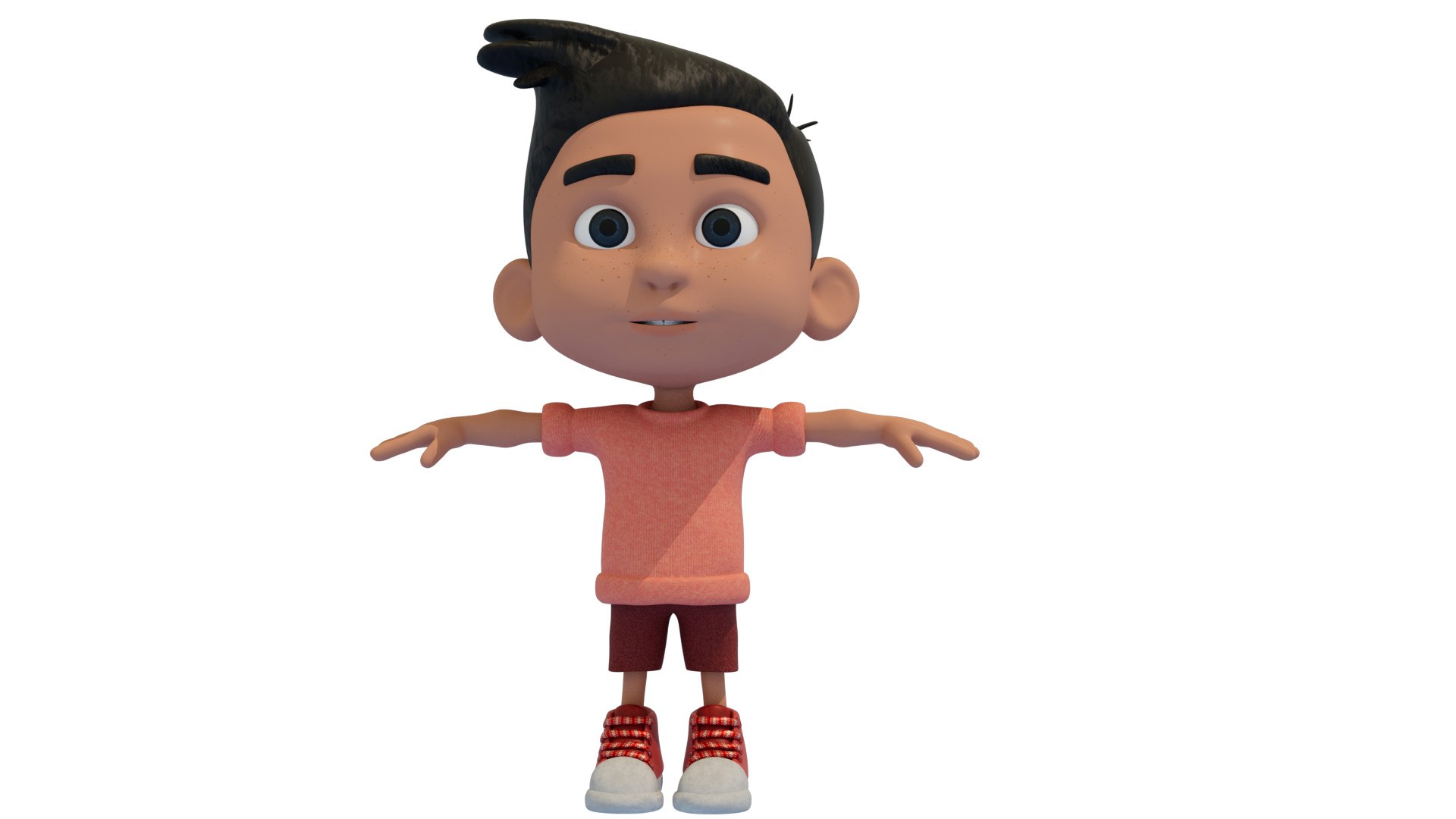 3D Model Mischievous Cartoon Boy - TurboSquid 2194266