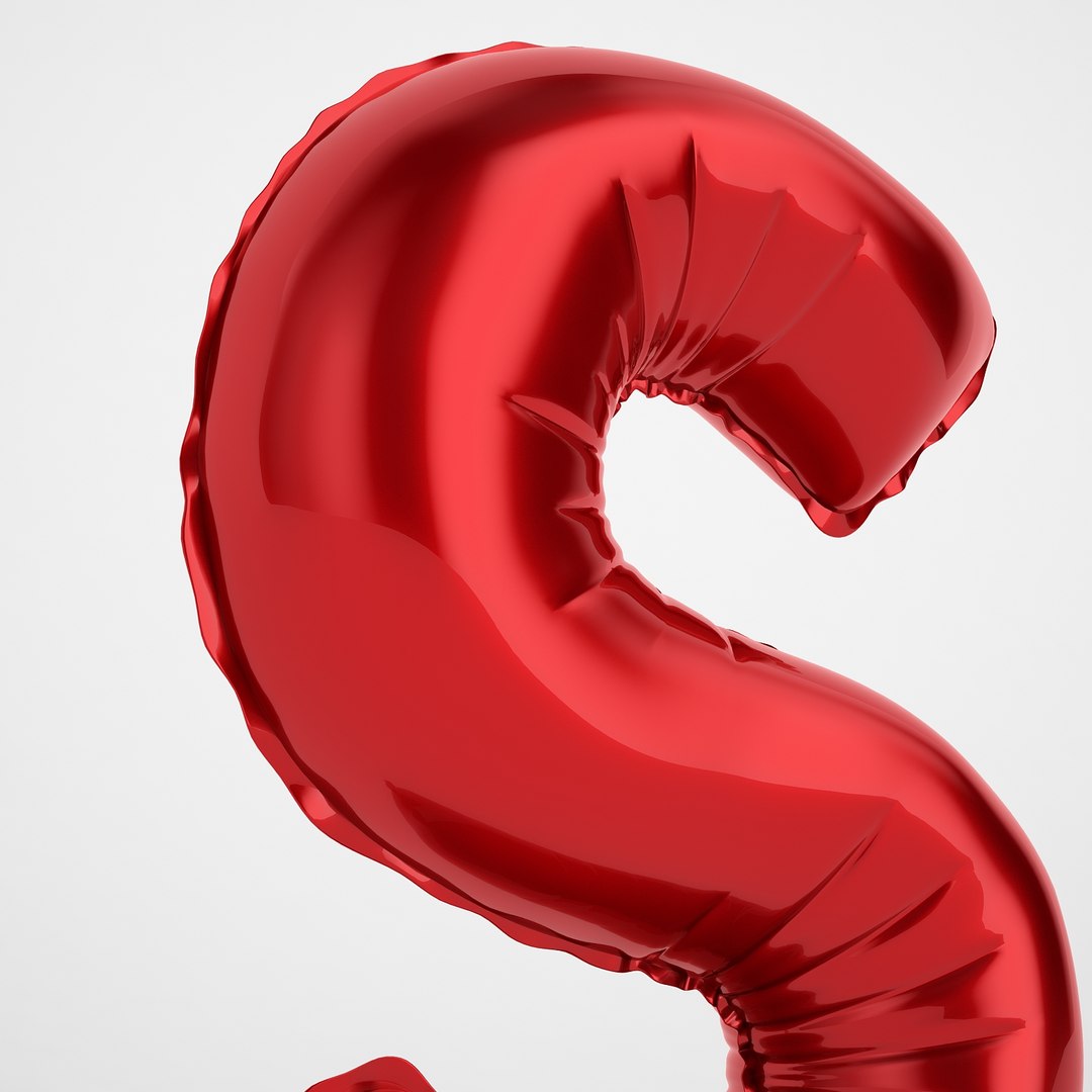 Balloon Letter S 3D Model - TurboSquid 1386318