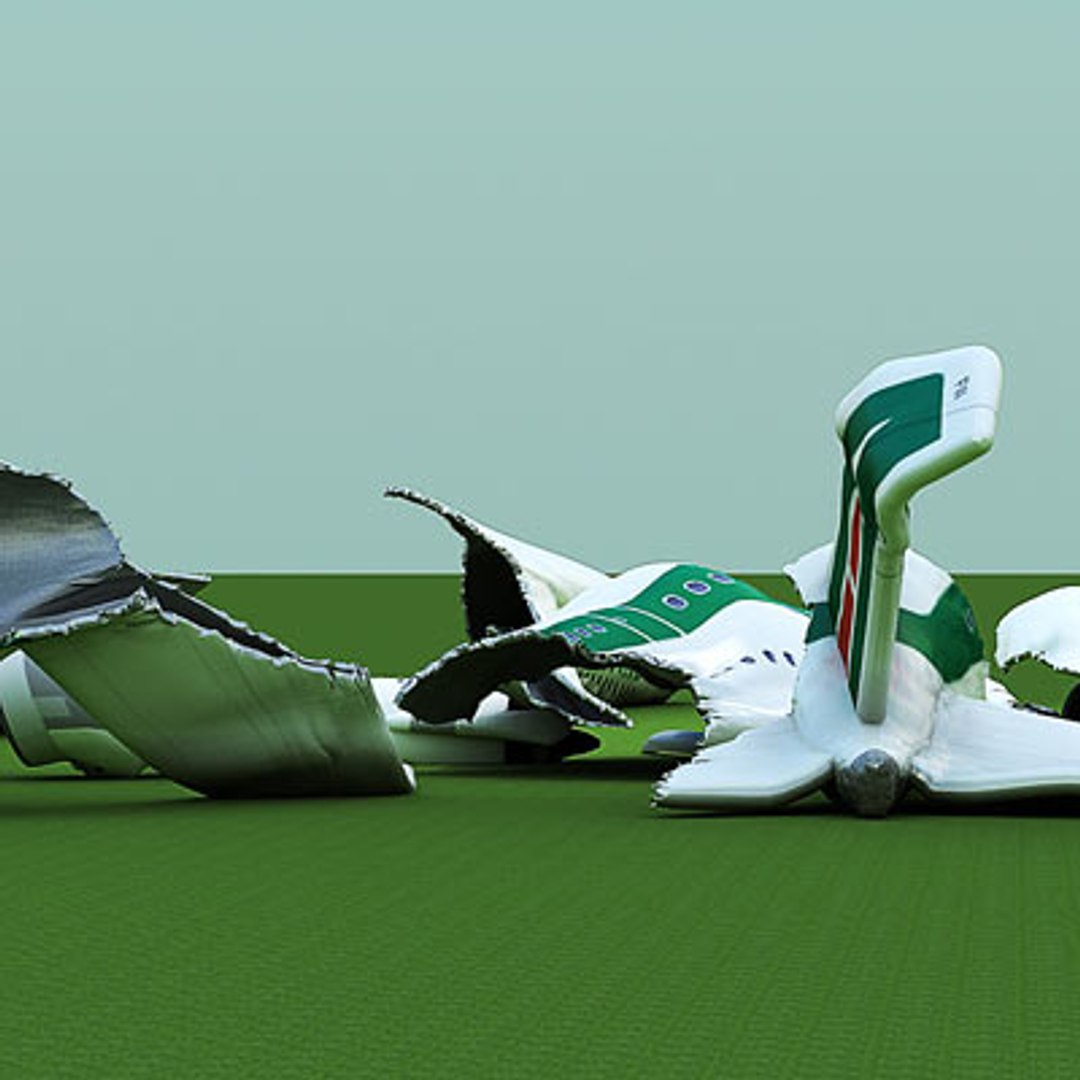 3d model of crashed airbus-a380 plane