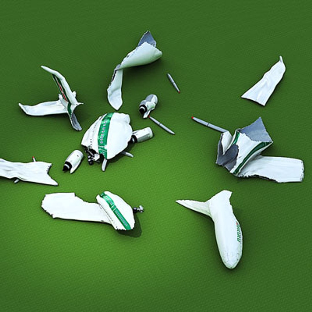 3d model of crashed airbus-a380 plane