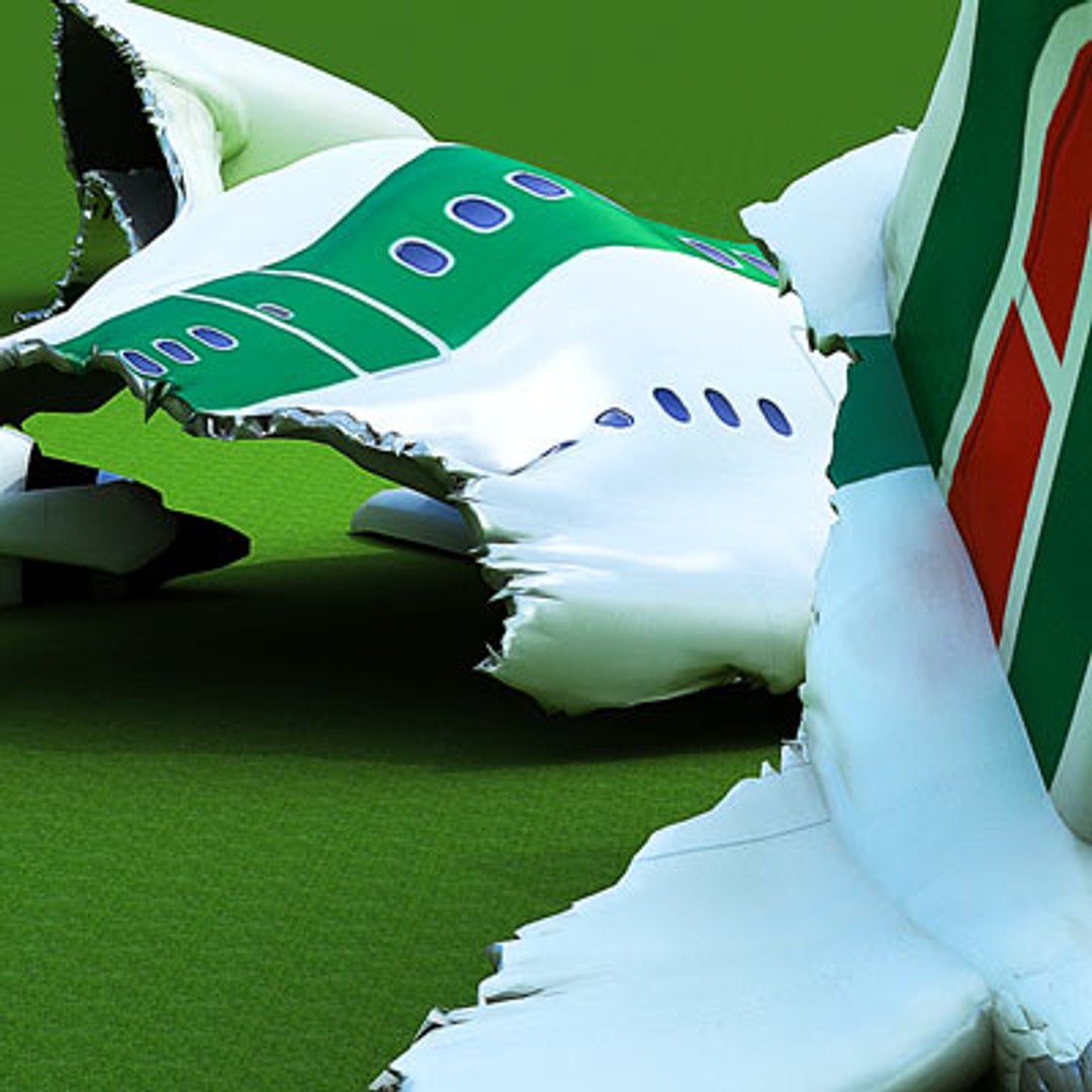 3d model of crashed airbus-a380 plane