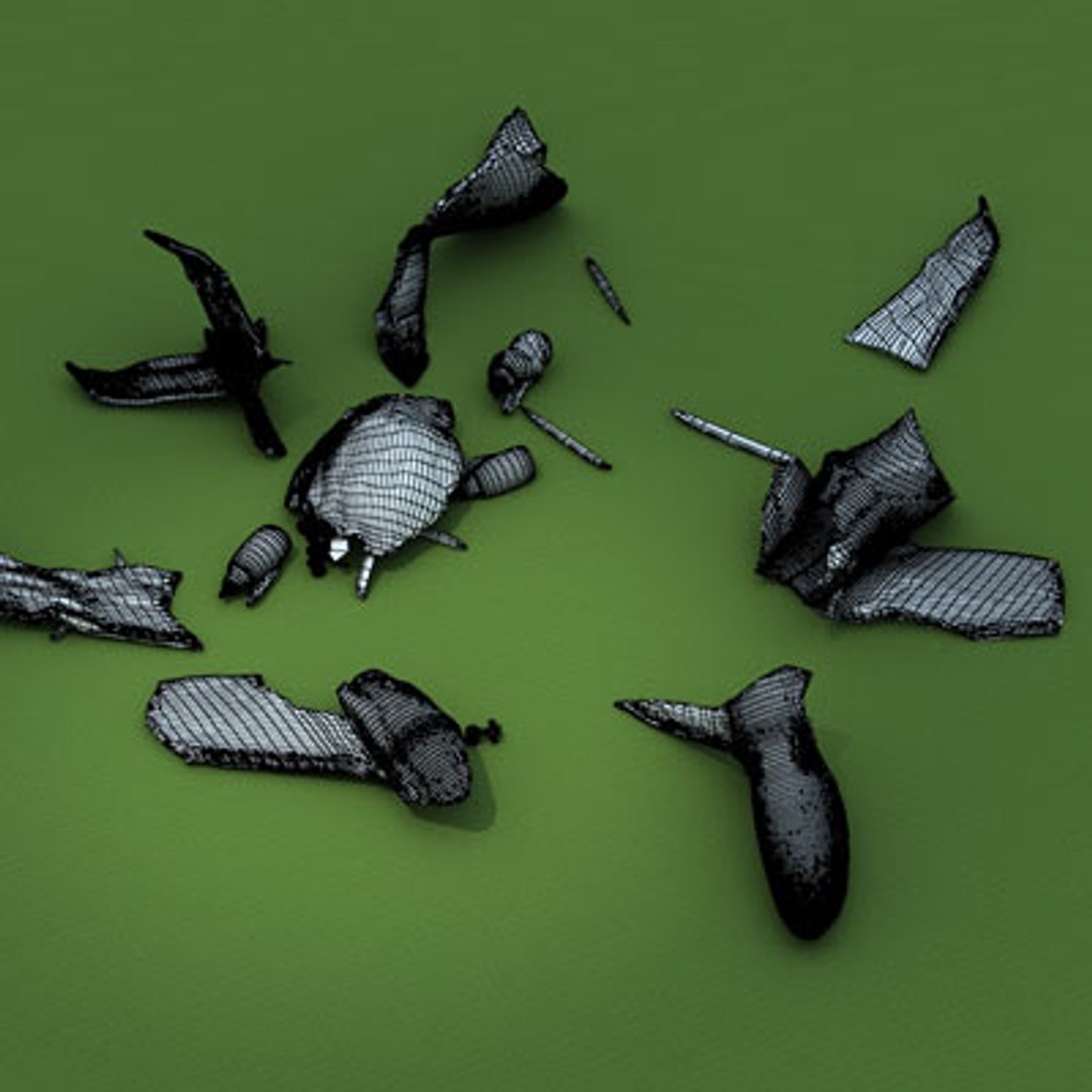 3d model of crashed airbus-a380 plane