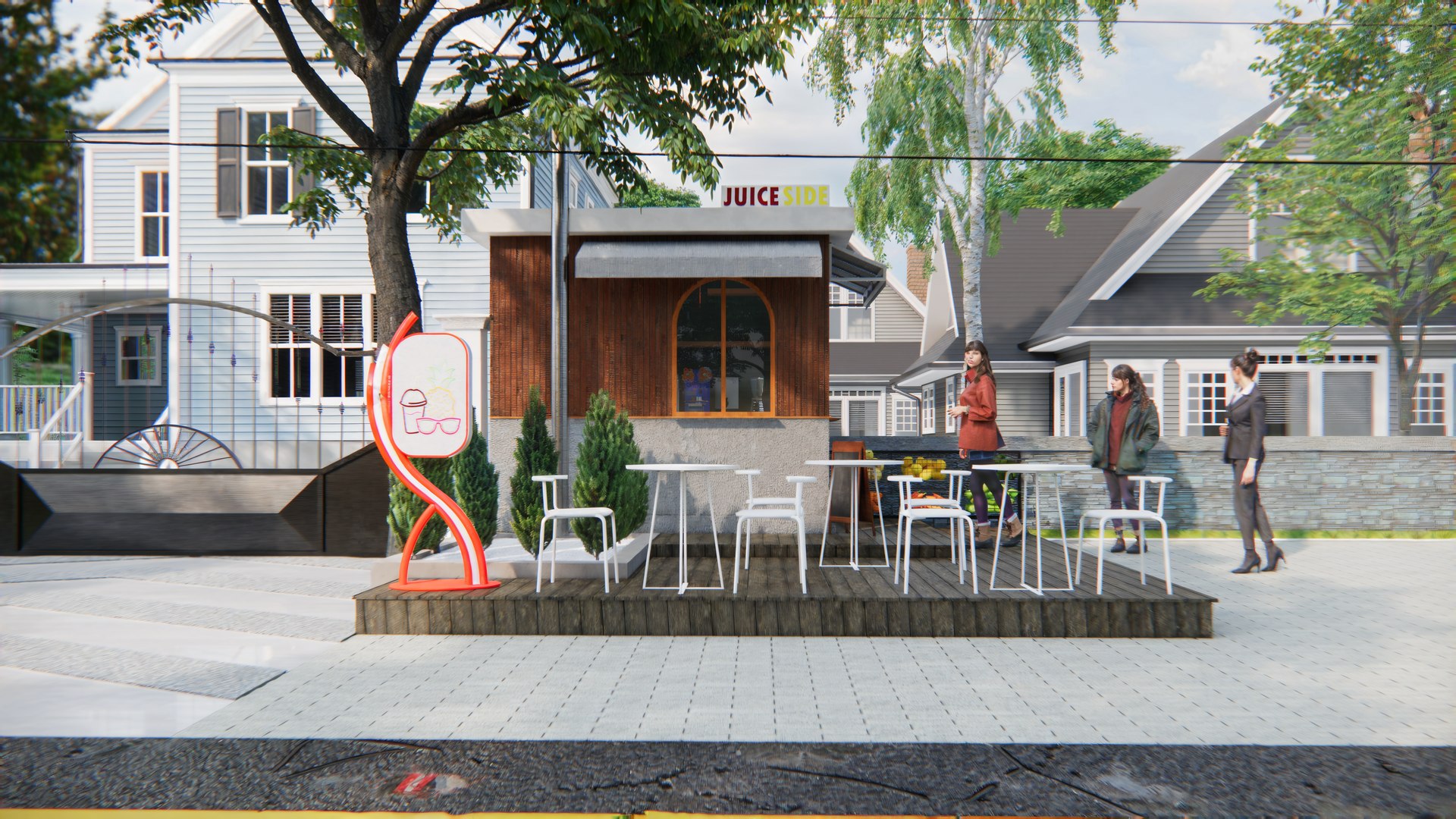 3D Mini Juice Store Design - TurboSquid 2396449