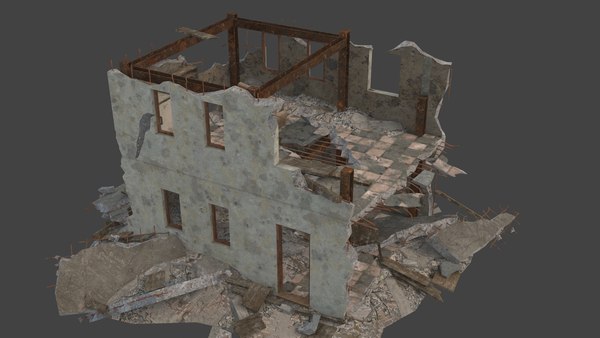 3D model destroyed building - TurboSquid 2044299