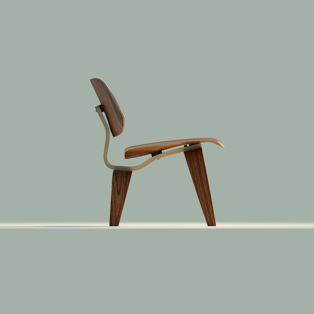 3d Model Eames Lounge Chair Wood