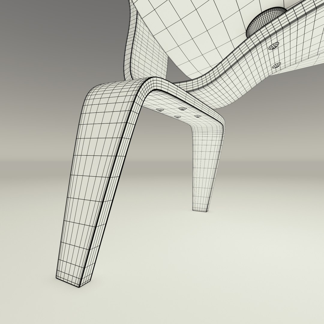 3d Model Eames Lounge Chair Wood