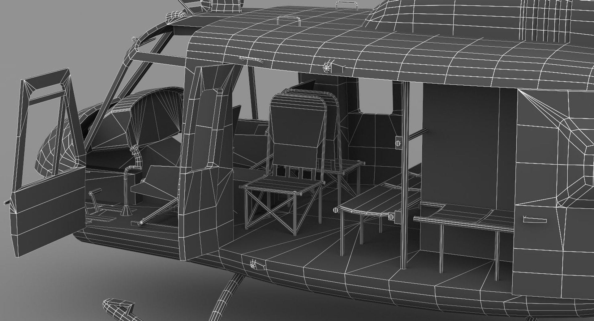 Bell Uh-1d Huey Helicopter 3d Model