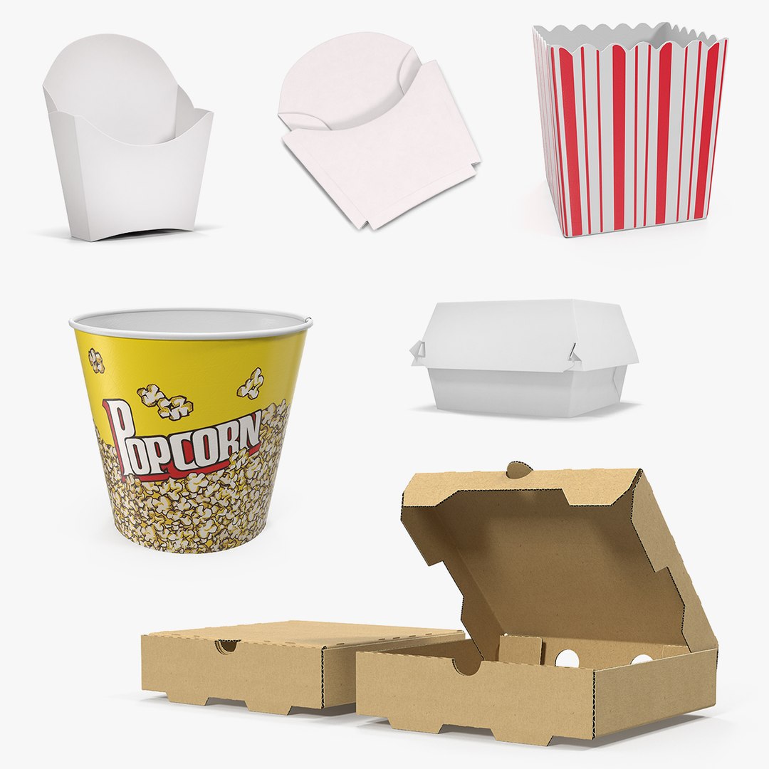 Fast Food Containers 2 3D Model - TurboSquid 1415368
