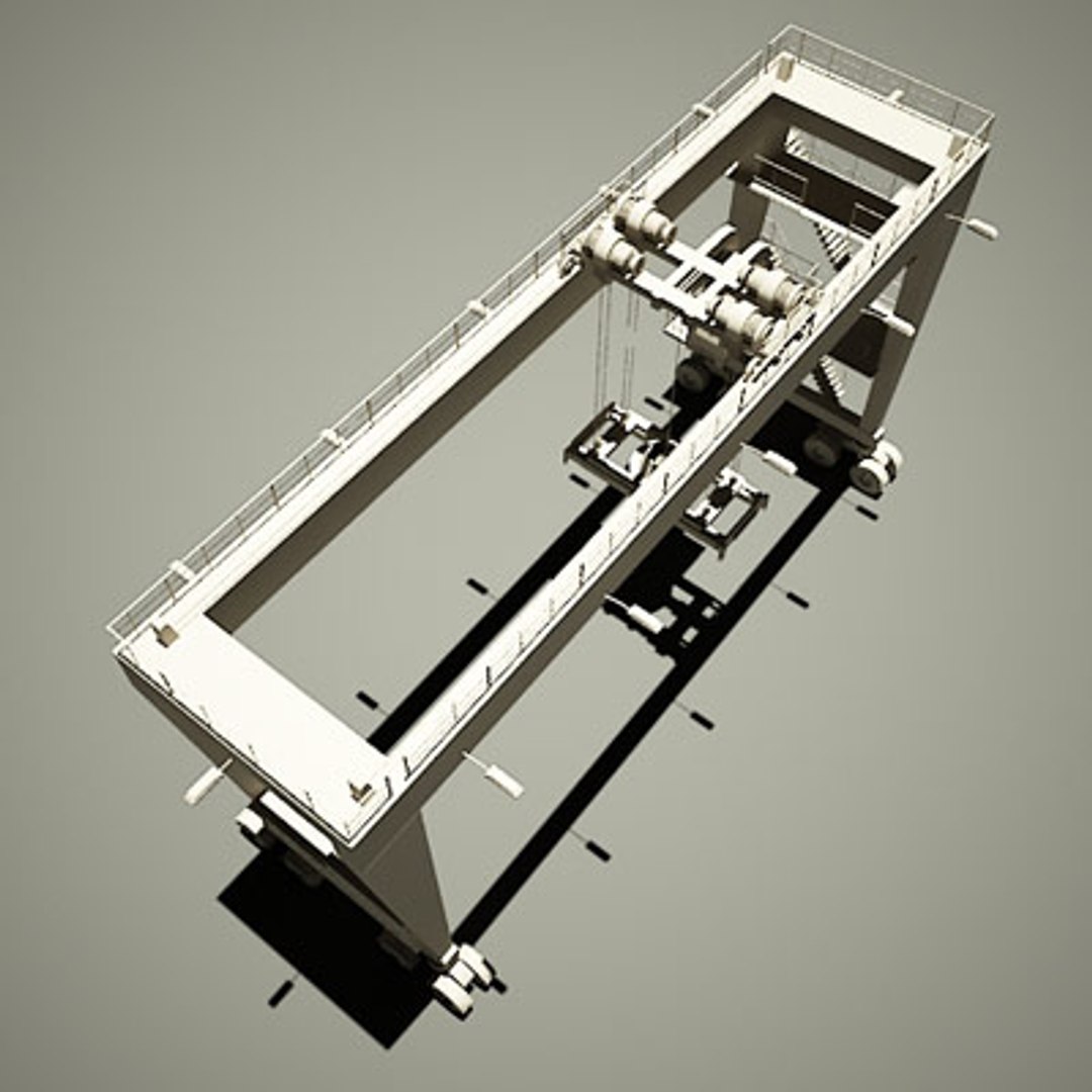 3d model gantry crane shipping containers