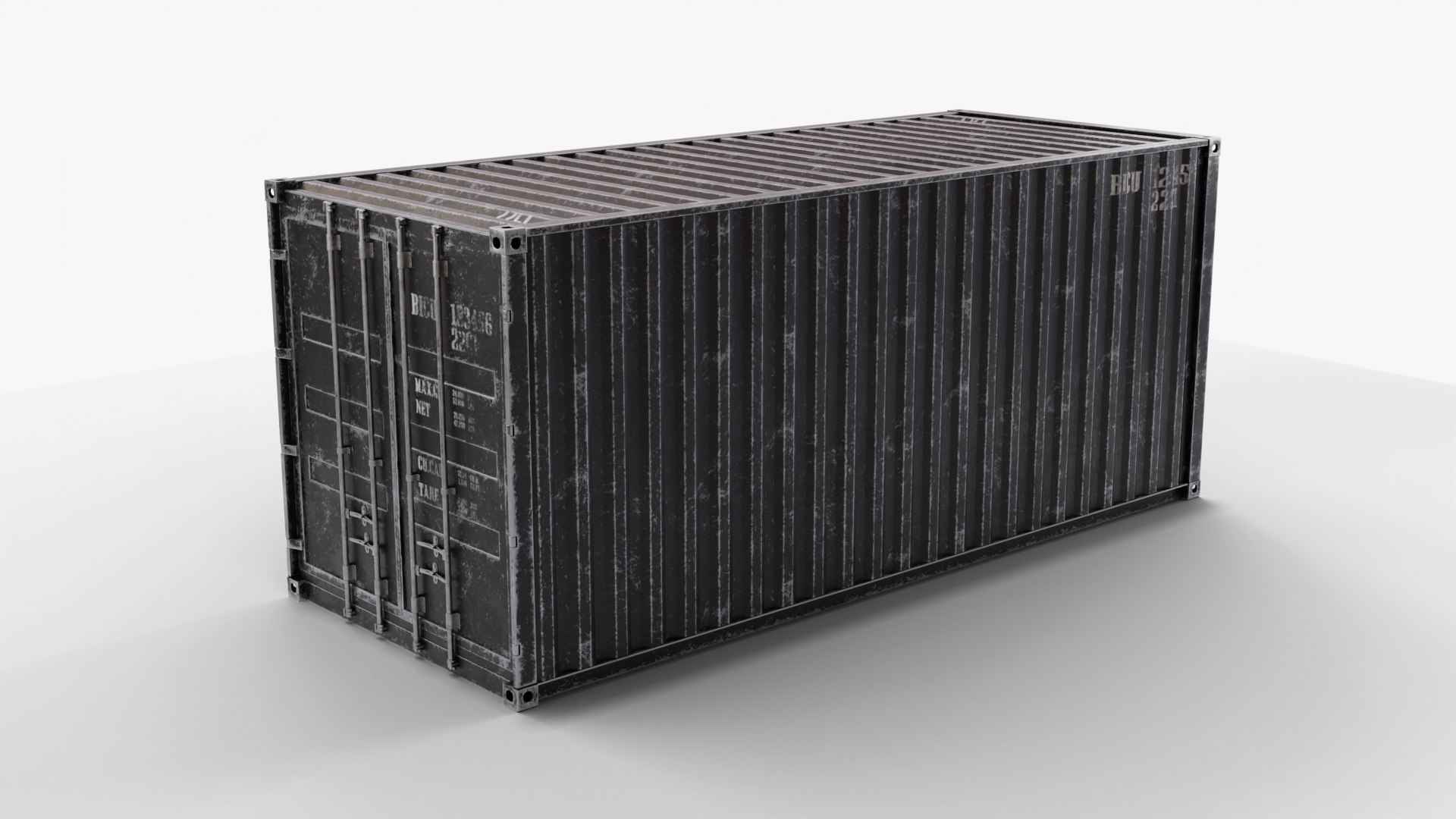 20Ft Cargo Container - Black - Dirty 3D - TurboSquid 1935833
