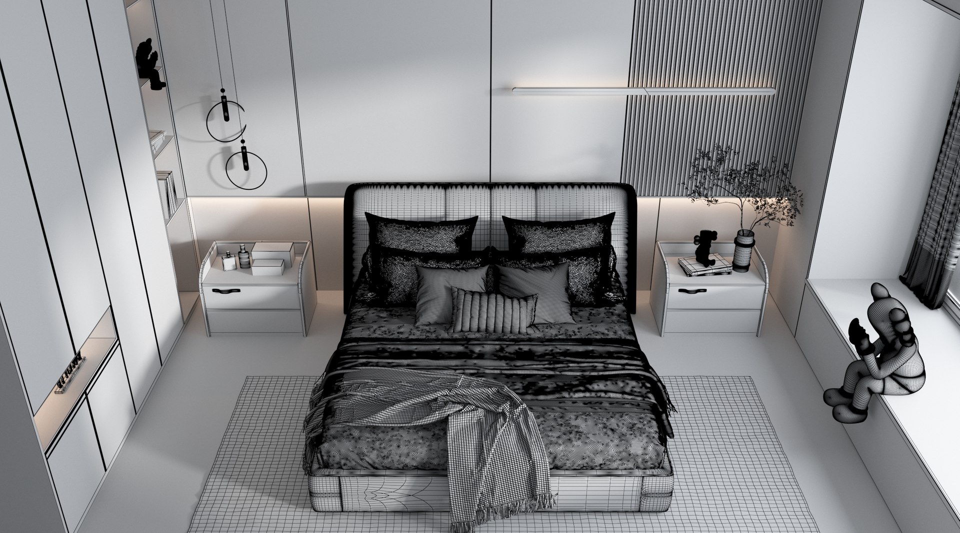 3D Modern bedroom style design model - TurboSquid 2183520