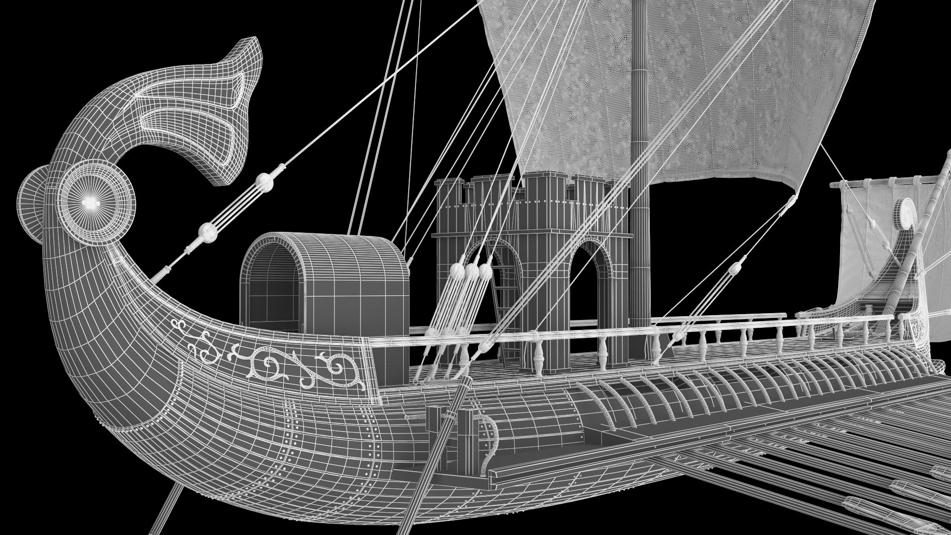 3D Bireme Caesar Roman Model - TurboSquid 1882954