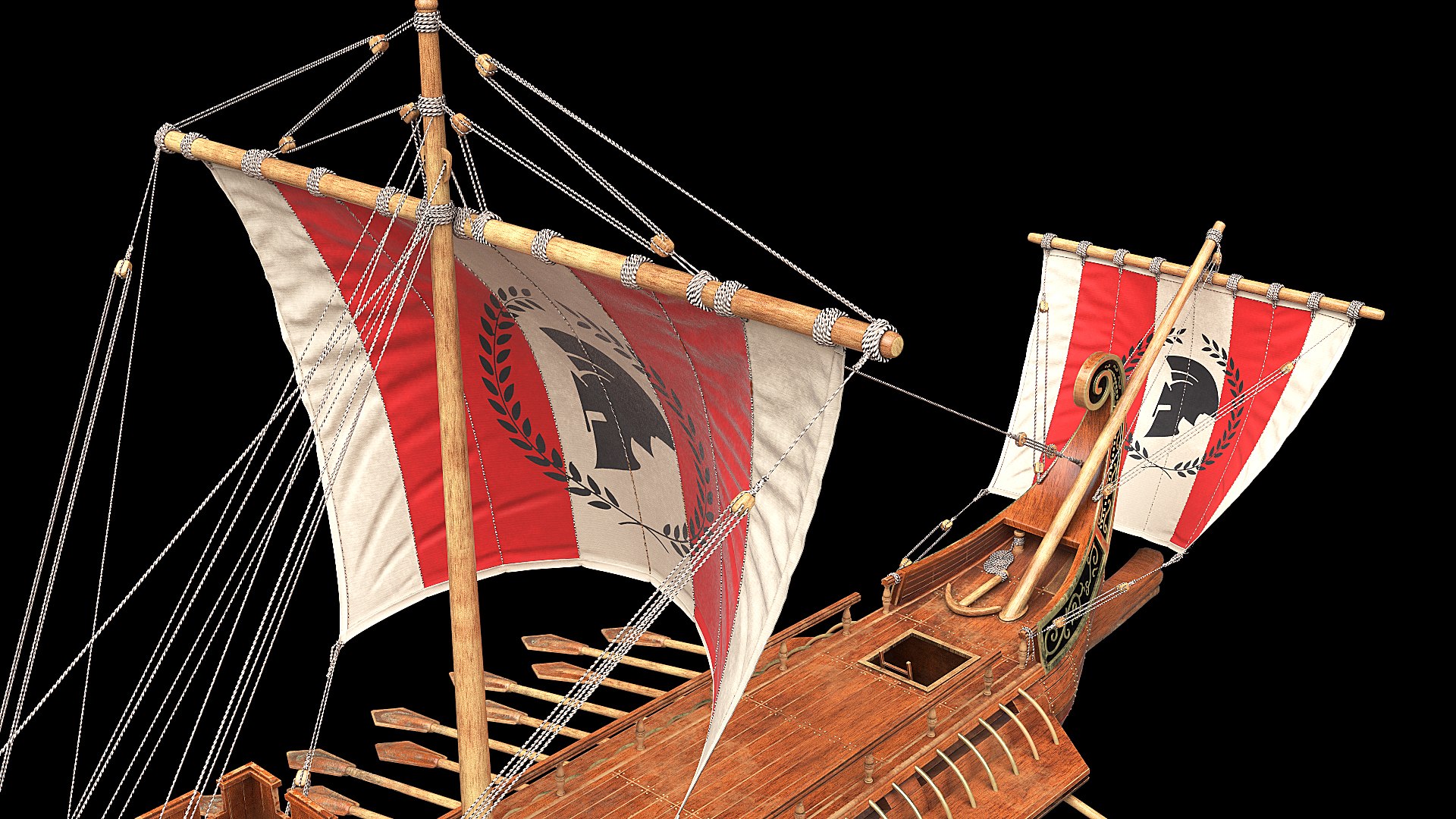 3D Bireme Caesar Roman Model - TurboSquid 1882954